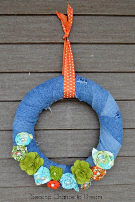 Second Chance To Dream - DIY Denim Wreath