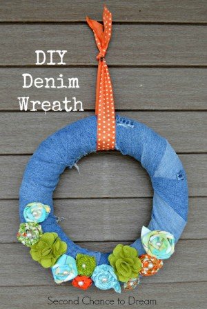 Second Chance To Dream - DIY Denim Wreath