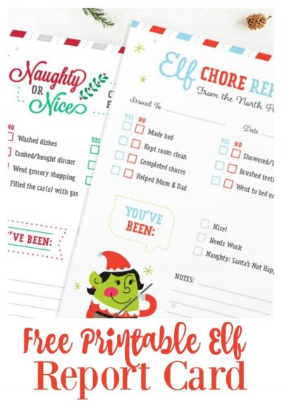 Barb Camp - Free Printable Elf Report Card
