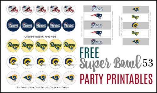 Second Chance To Dream - Super Bowl 53 Printables for a great party!